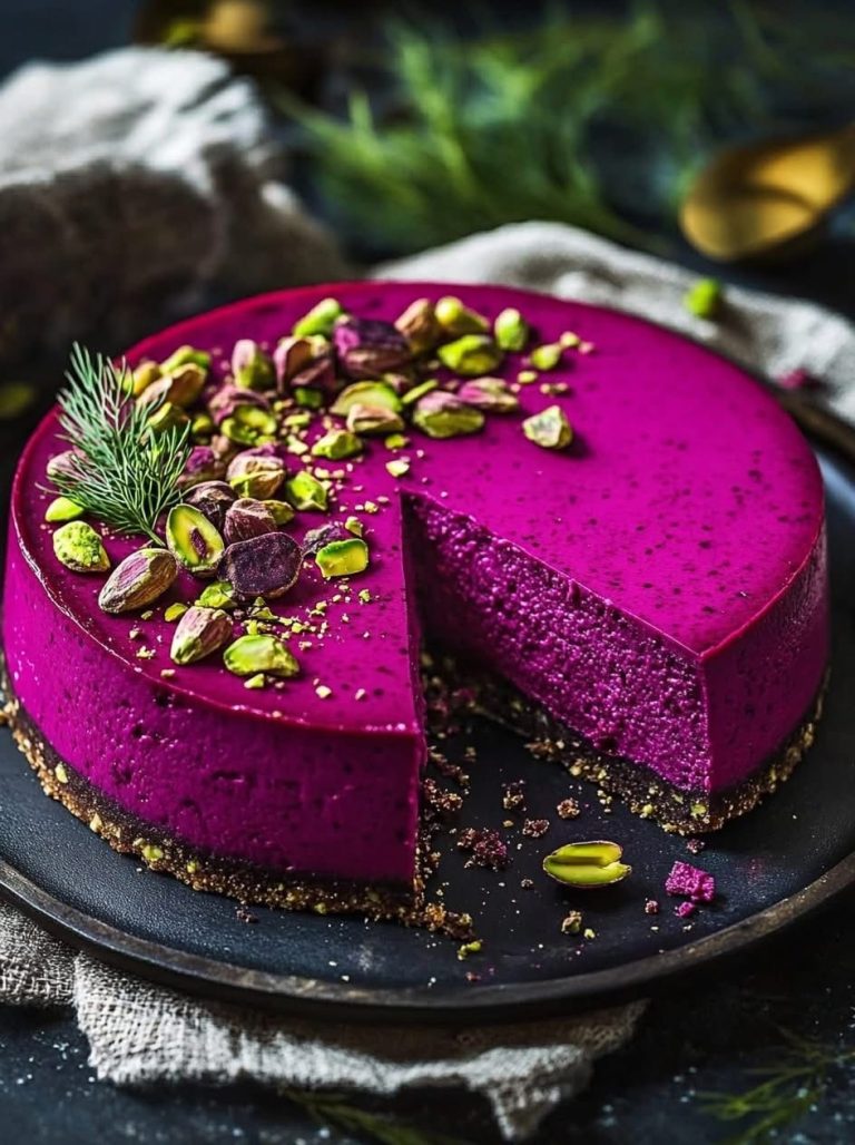 Beetroot Feta Cheesecake with Dill & Pistachio Dust – Tasty Meals